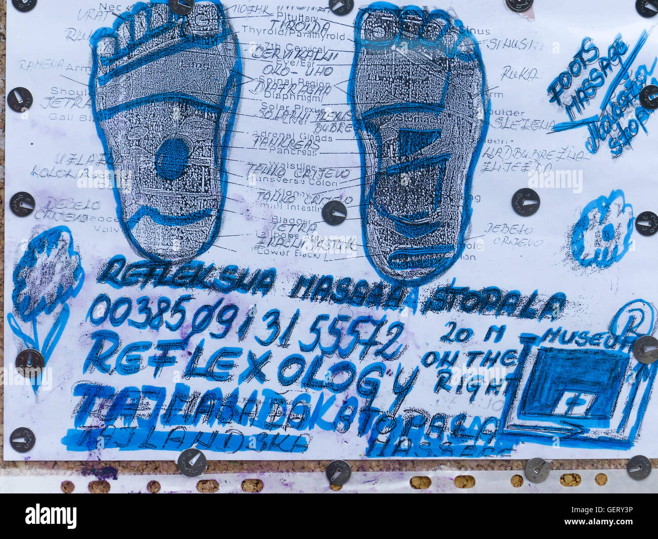 Hand reflexology poster hi-res stock photography and images - Alamy