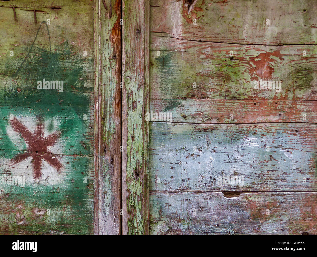 graffiti on wood panel Croatia Stock Photo - Alamy