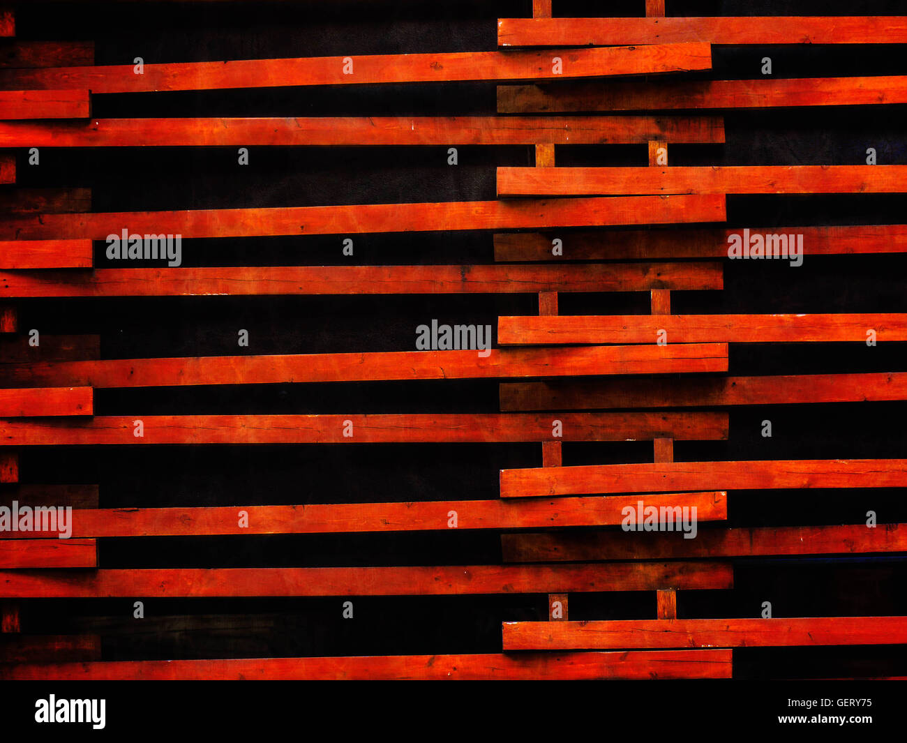 interconnected wood pieces for decoration Stock Photo - Alamy