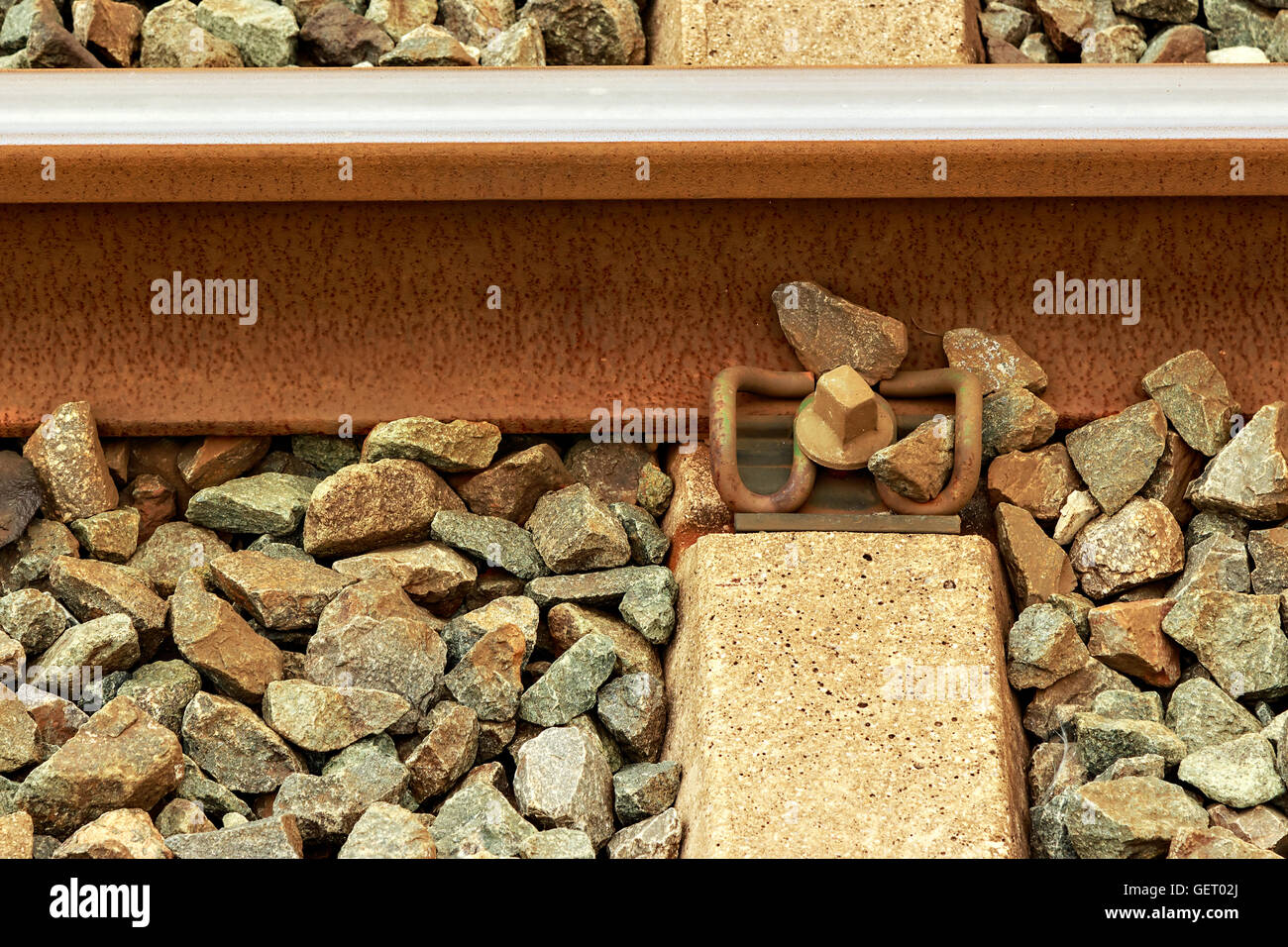 Rusty piece of the railway. Horizontal image Stock Photo - Alamy