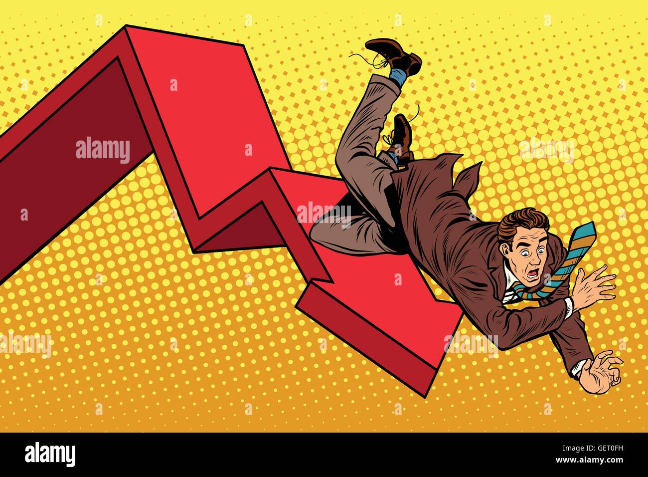 Business male financial collapse, fall and ruin Stock Vector Image ...