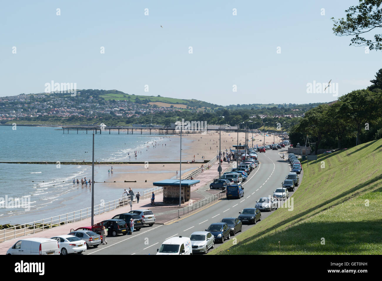 Looking towards Colwyn Bay Pier and beach Stock Photo - Alamy