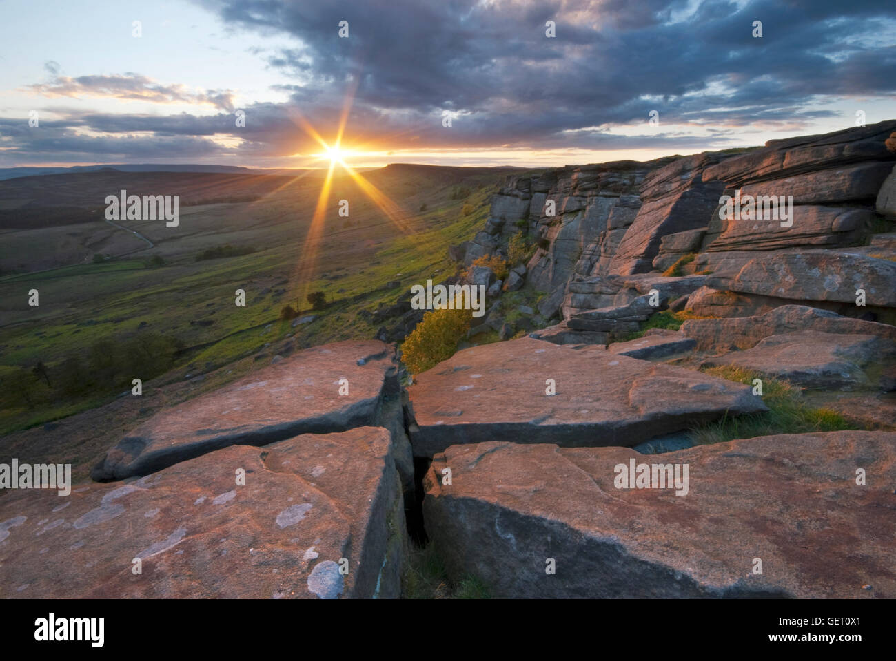 Sunset st Stannage Edge Stock Photo - Alamy