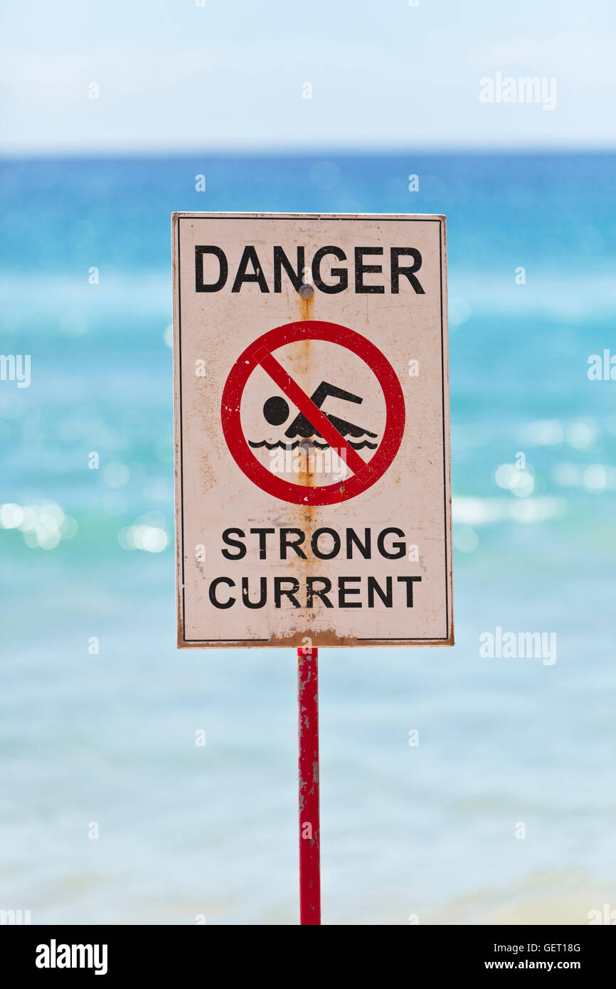 Dangerous beach warning sign hi-res stock photography and images - Alamy