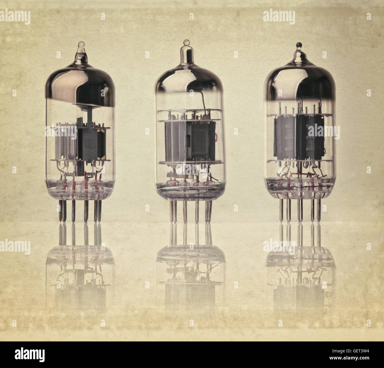 Electronic vacuum tube vintage background Stock Photo - Alamy