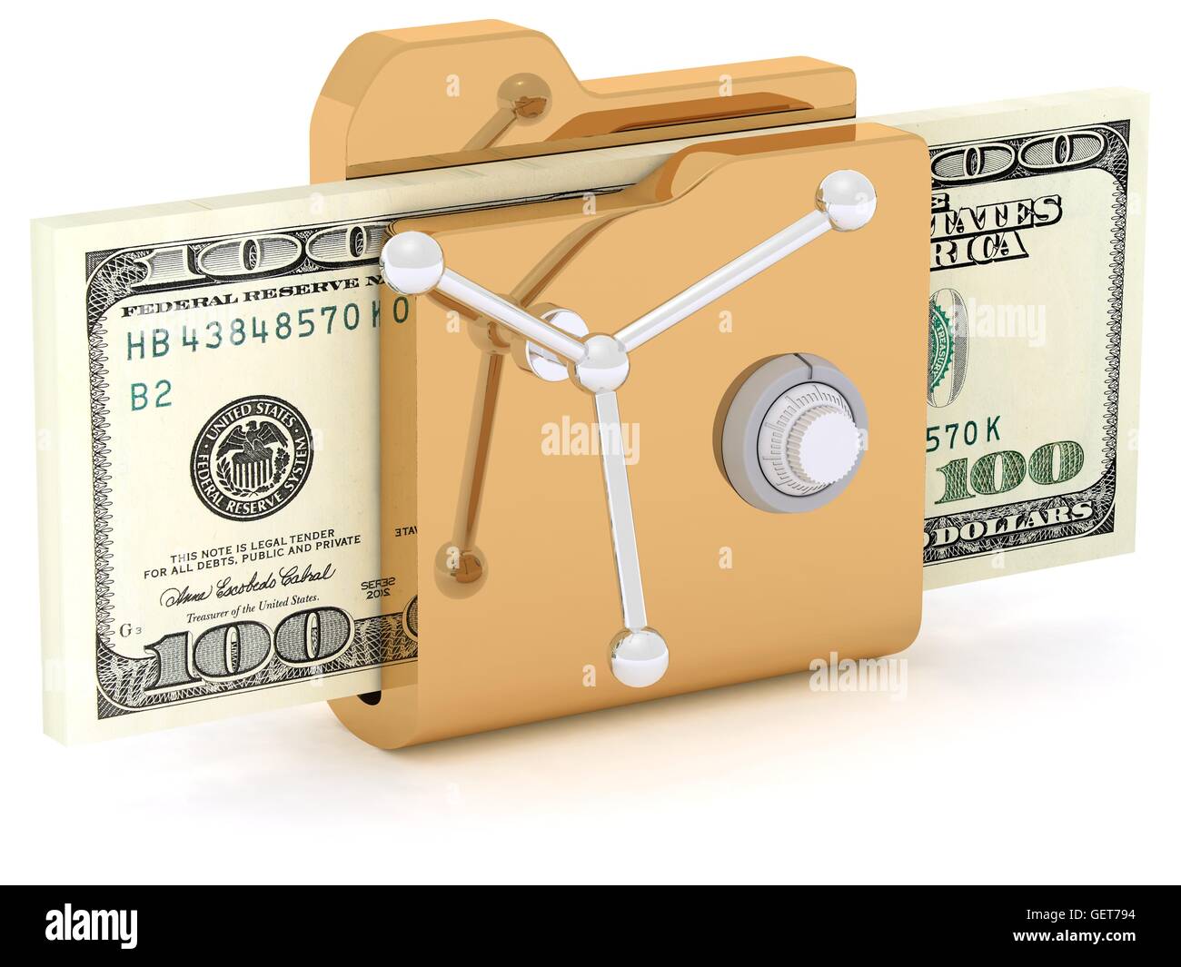 Computer icon for secure folder safe 3D illustration Stock Photo - Alamy