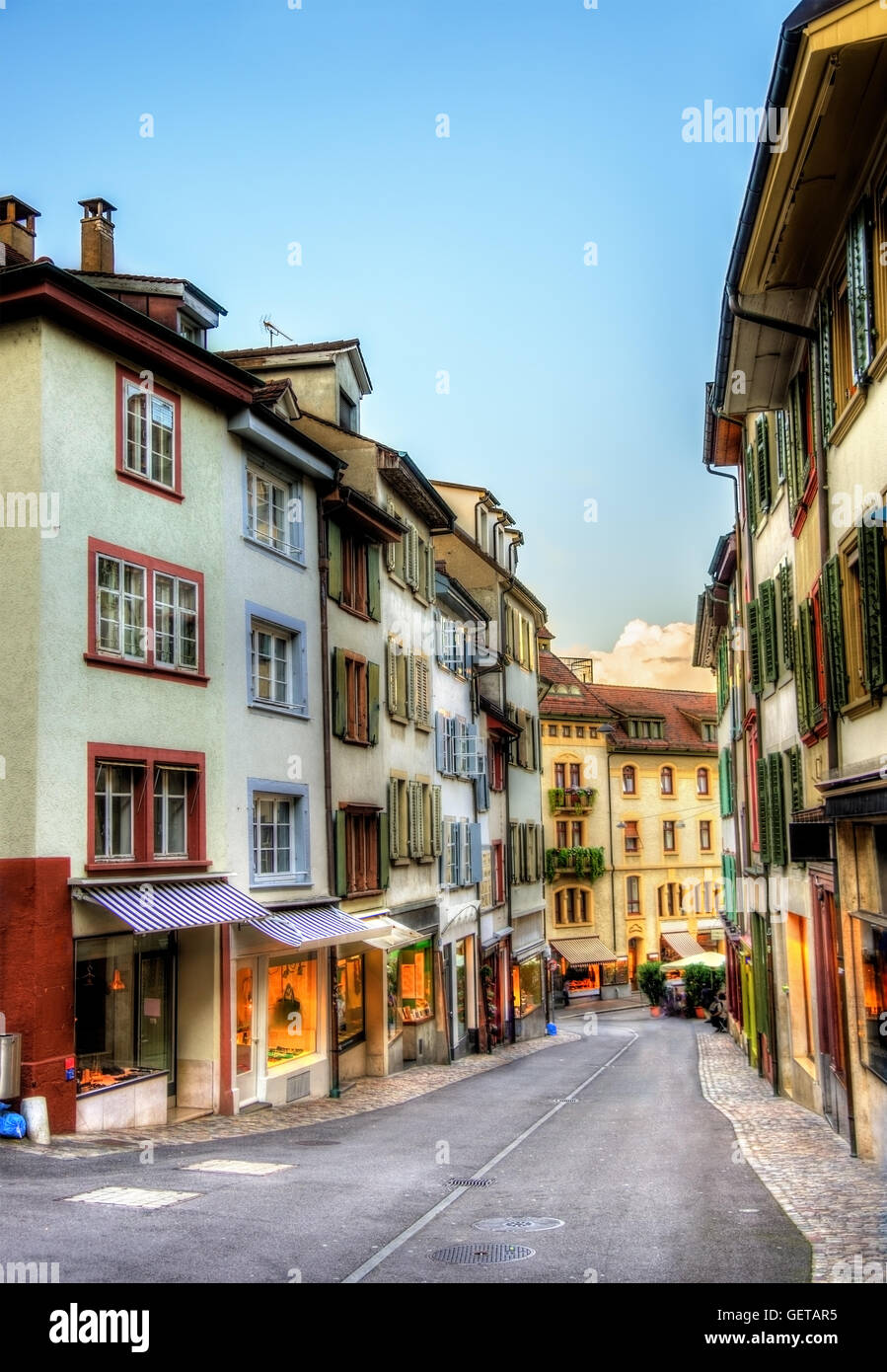Buildings in the city centre of Basel Stock Photo - Alamy