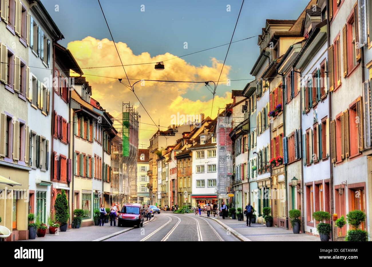 Buildings in the city centre of Basel Stock Photo - Alamy