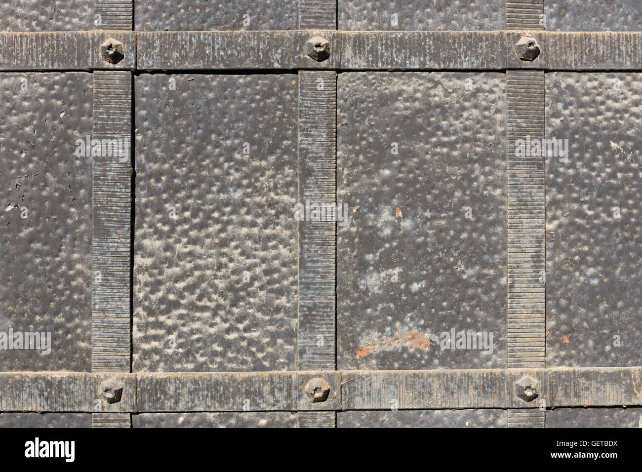 doors reinforced with iron, close up Stock Photo - Alamy