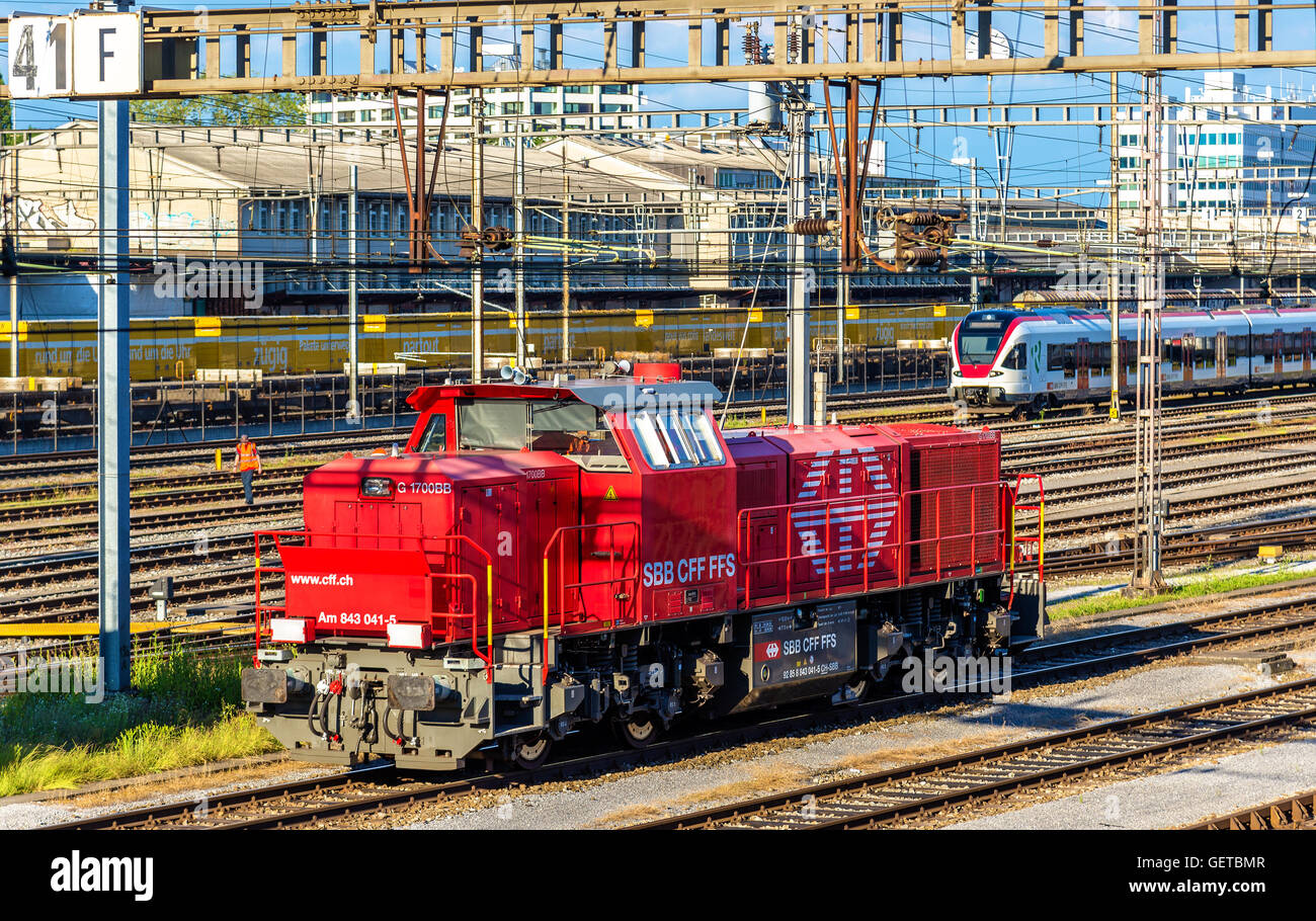 Class Am 843 diesel shunter at Basel SBB railway station. These ...