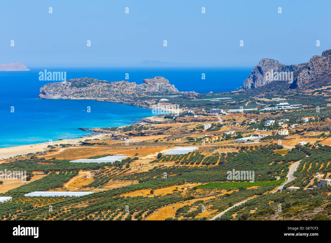 View of the beautiful Falasarna beach on Crete, Greece Stock Photo - Alamy