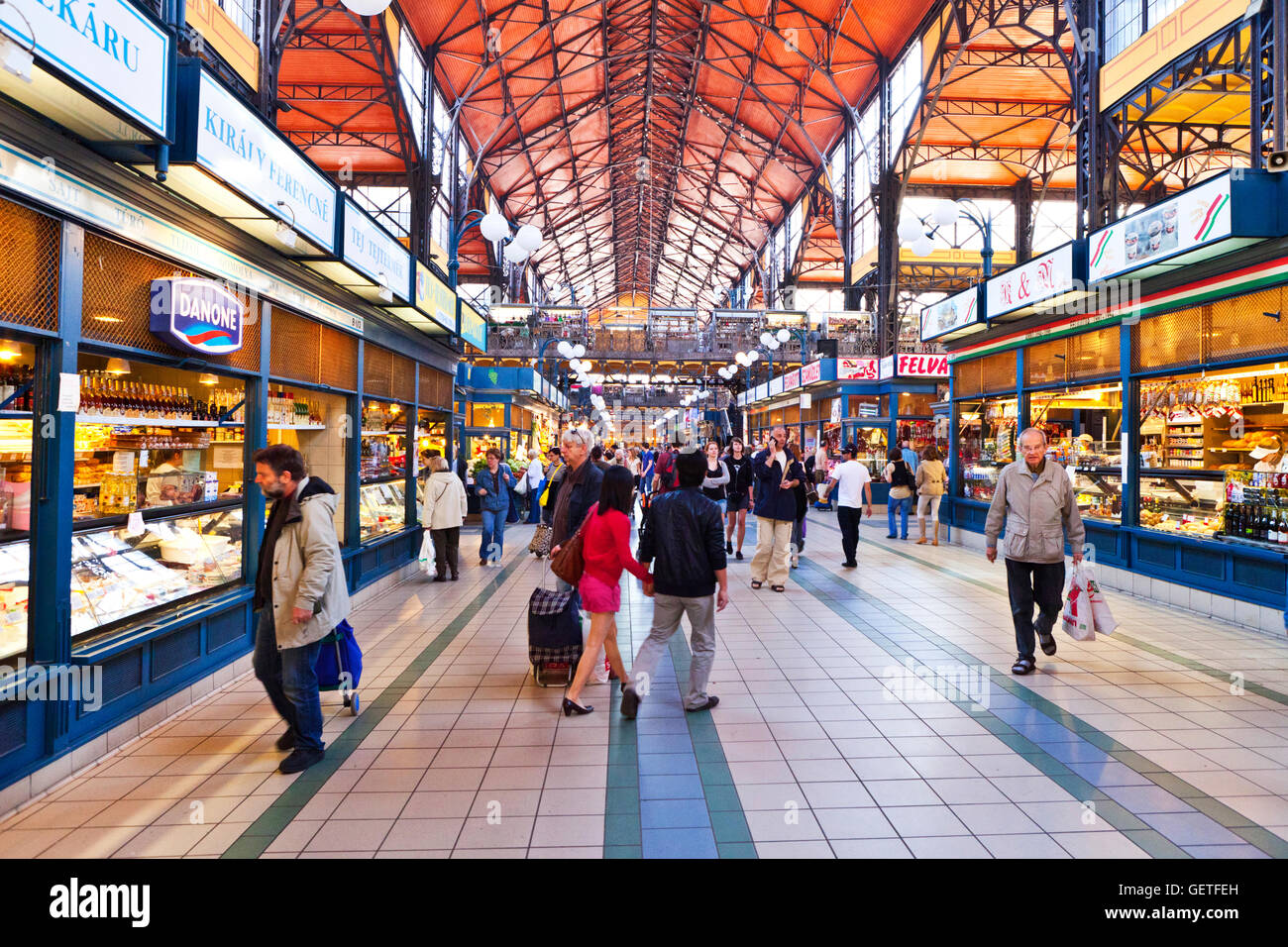 Central Market indoor market in Budapest Stock Photo - Alamy