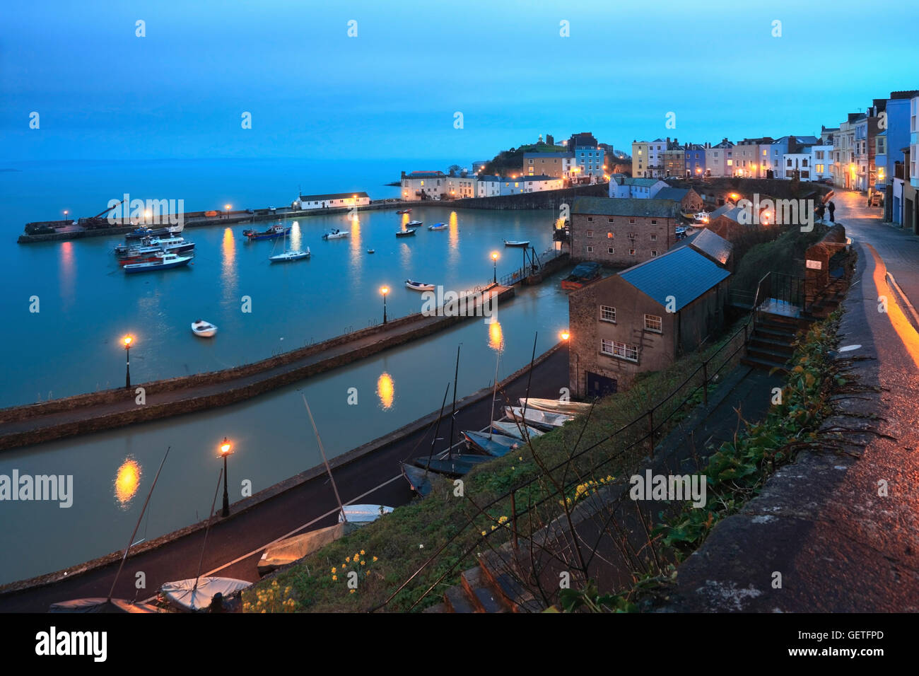 A view of Tenby Harbour in Pembrokeshire Stock Photo - Alamy