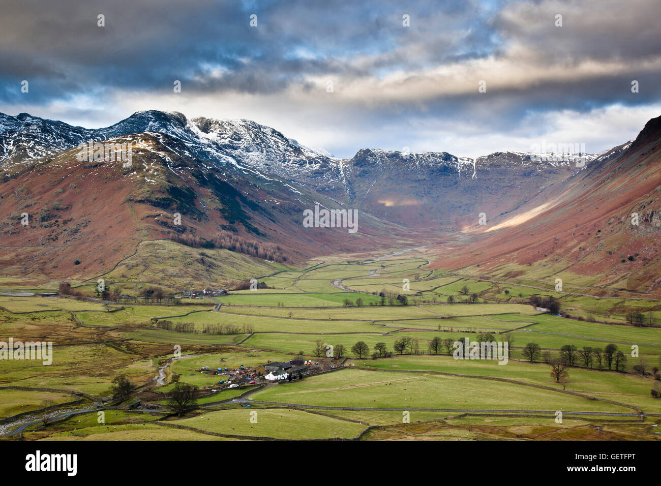 Langdale and Bowfell in the Lake District from Pike Of Blisco Stock ...