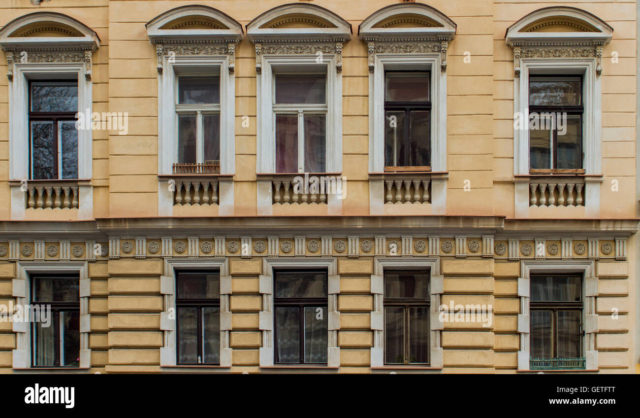 Detail of the traditional windows from Prague, Czech Republic Stock ...