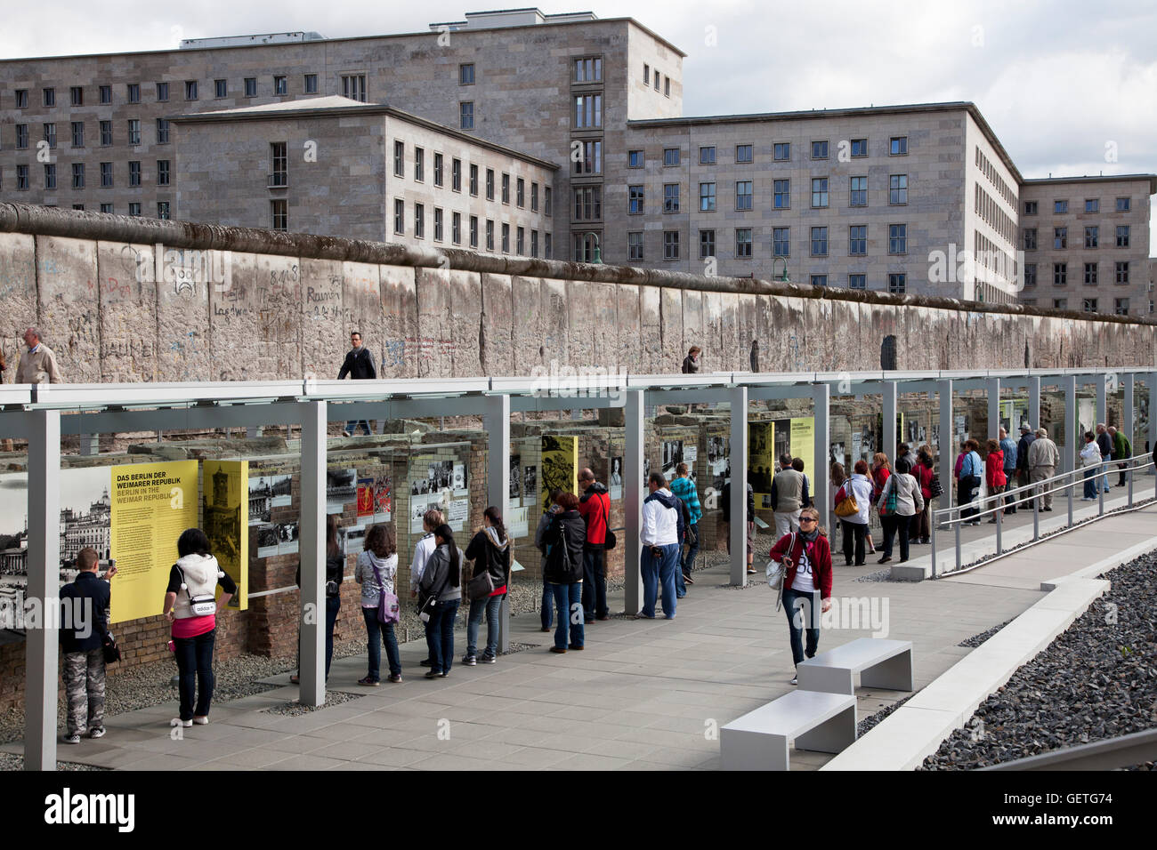 The outdoor Topography of Terror Museum on the site of the former Nazi ...