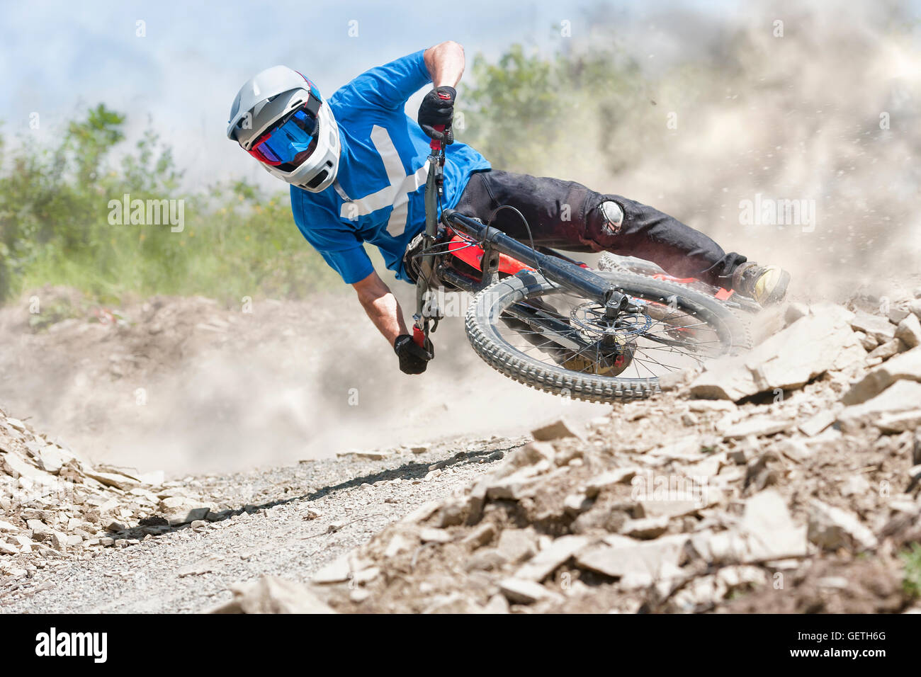 Professional athlete ride on a mountain bike Stock Photo - Alamy