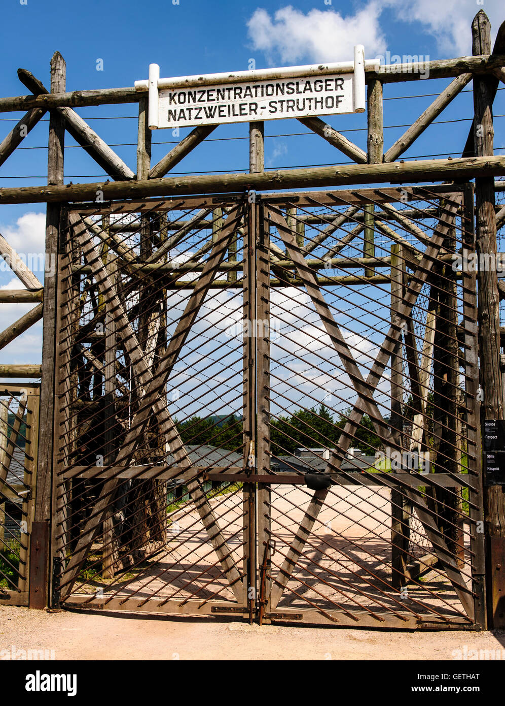 The main gate to the Natzweiler-Struthof German concentration camp ...