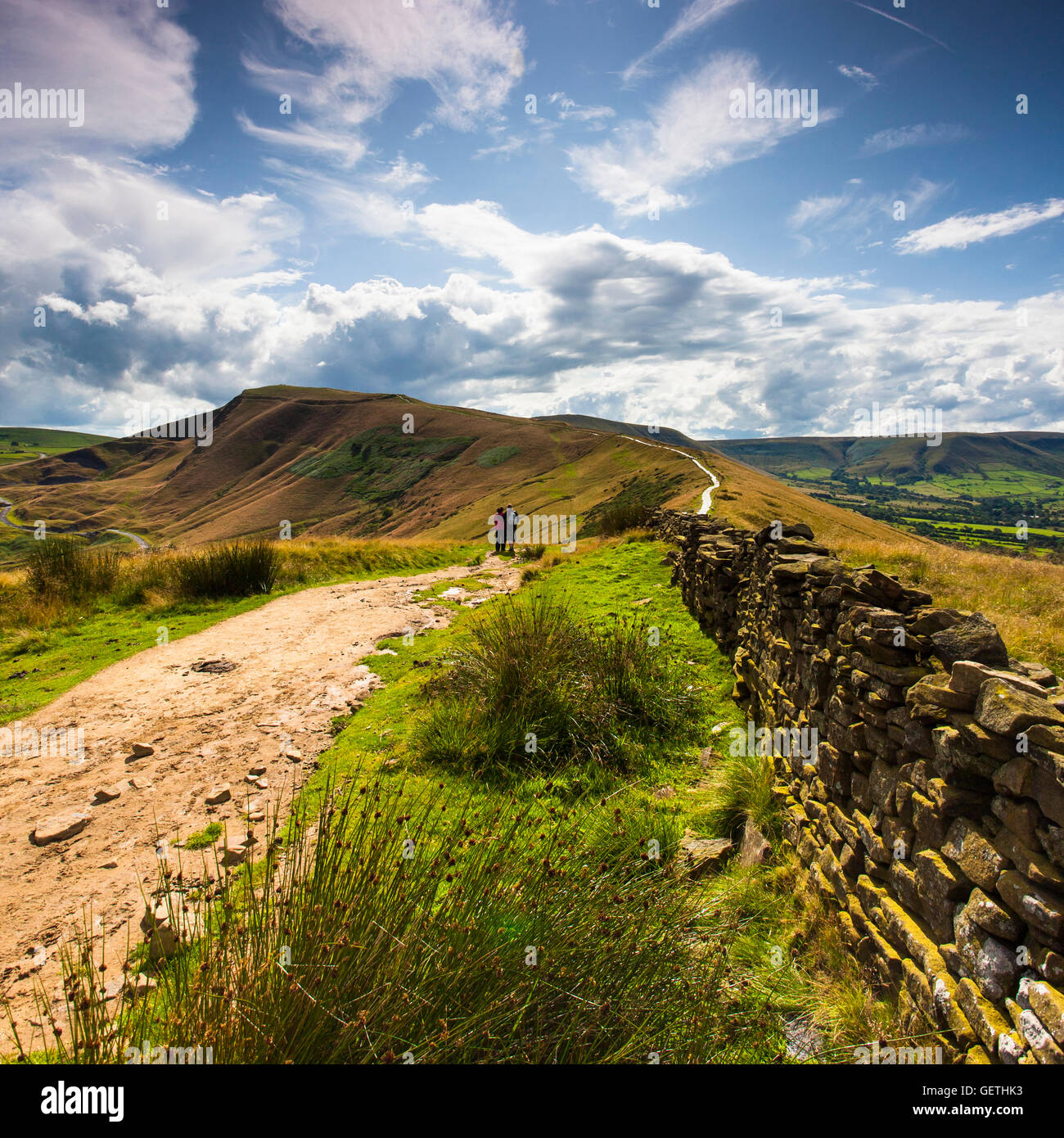 View along The Great Ridge which runs from Mam Tor to Losehill in ...
