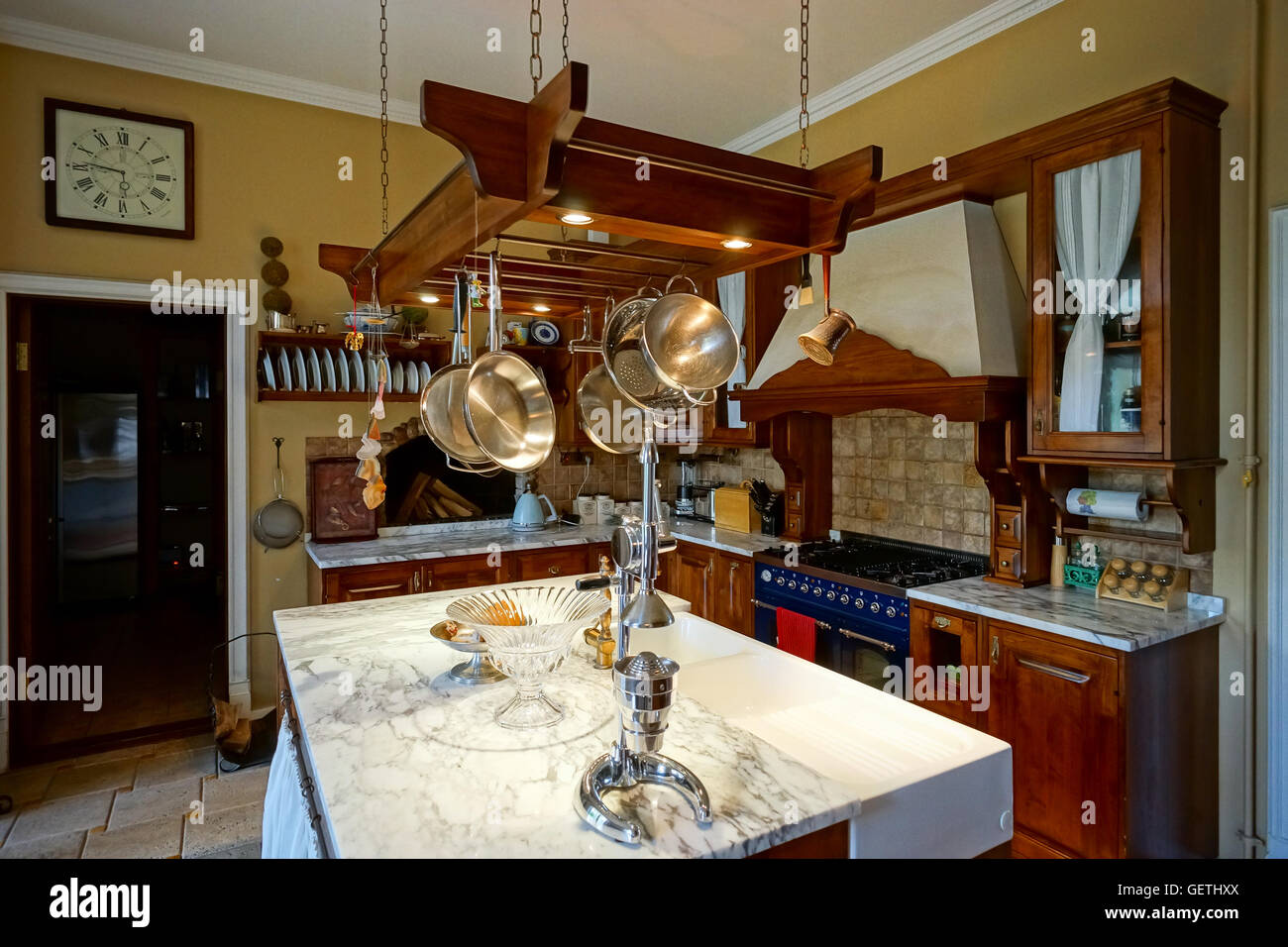 Beautiful kitchen old-style interior with wood furniture, museum Stock ...