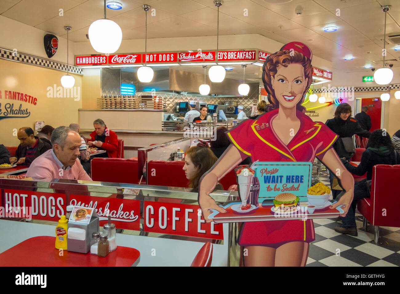 Ed's Easy Diner inside a shopping centre Stock Photo - Alamy