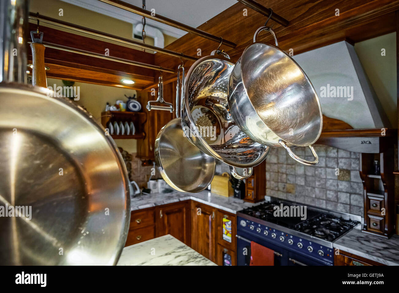 Beautiful kitchen old-style interior with wood furniture, museum Stock ...