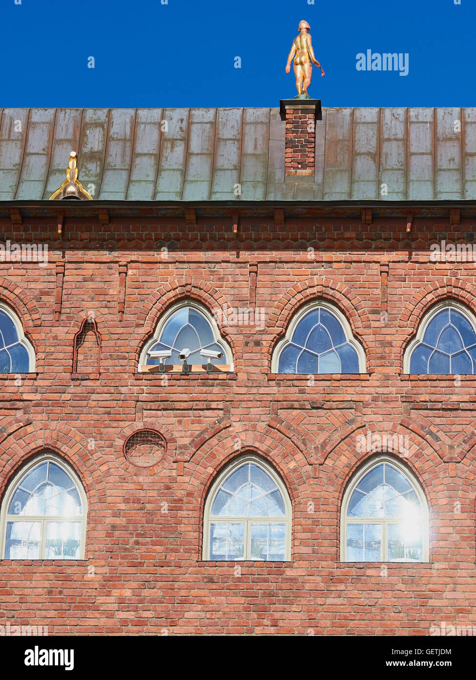 Golden rooftop statue on Stadshuset (City Hall) by Ragnar Ostberg 1923 ...