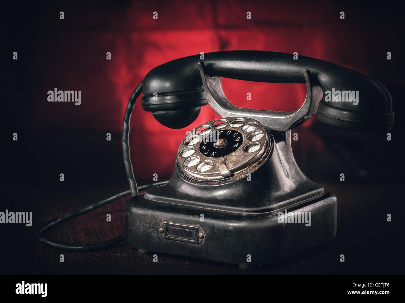 Old German phone on the desk Stock Photo - Alamy
