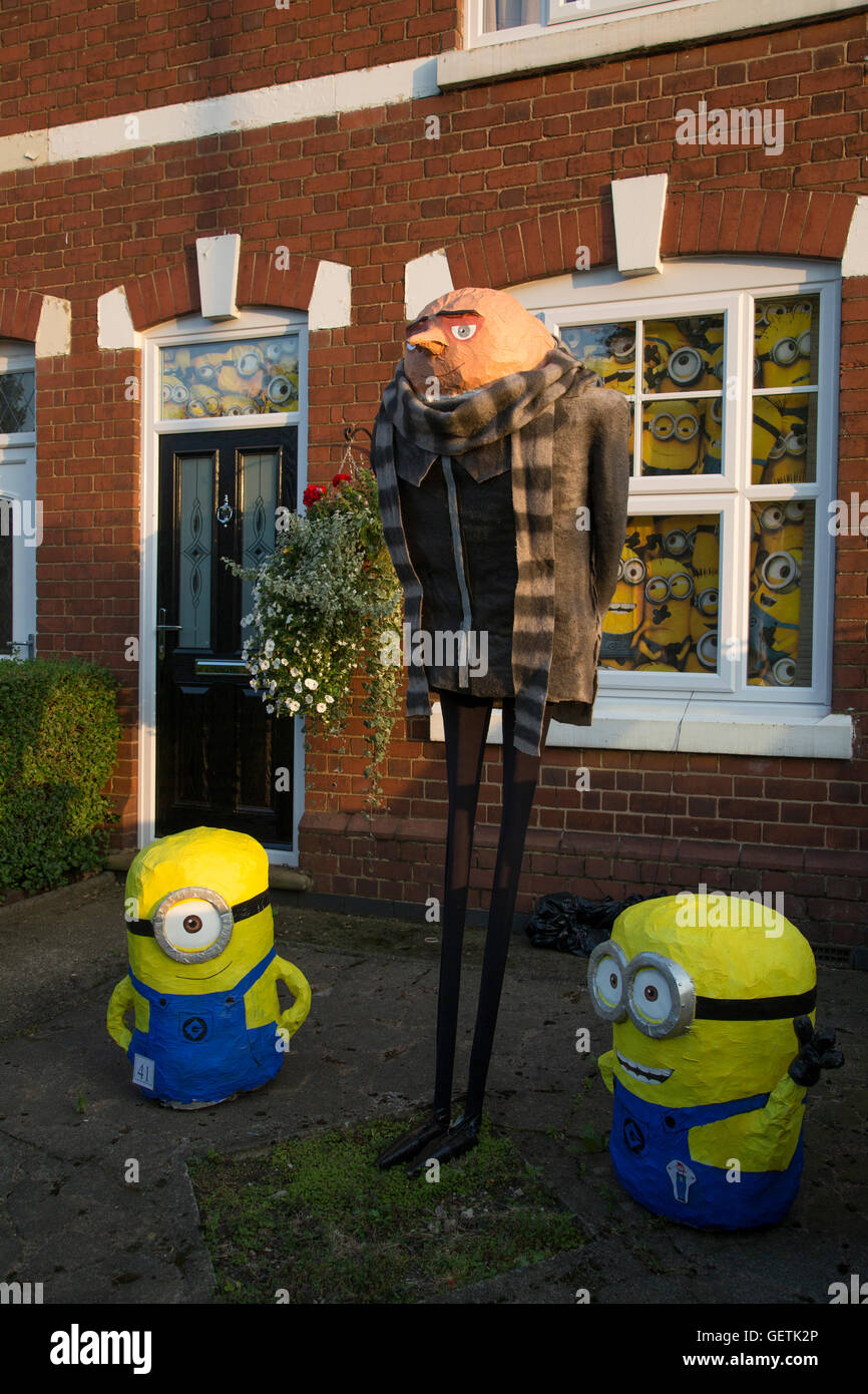 Scarecrow of Gru and Minions at a village scarecrow festival Stock ...