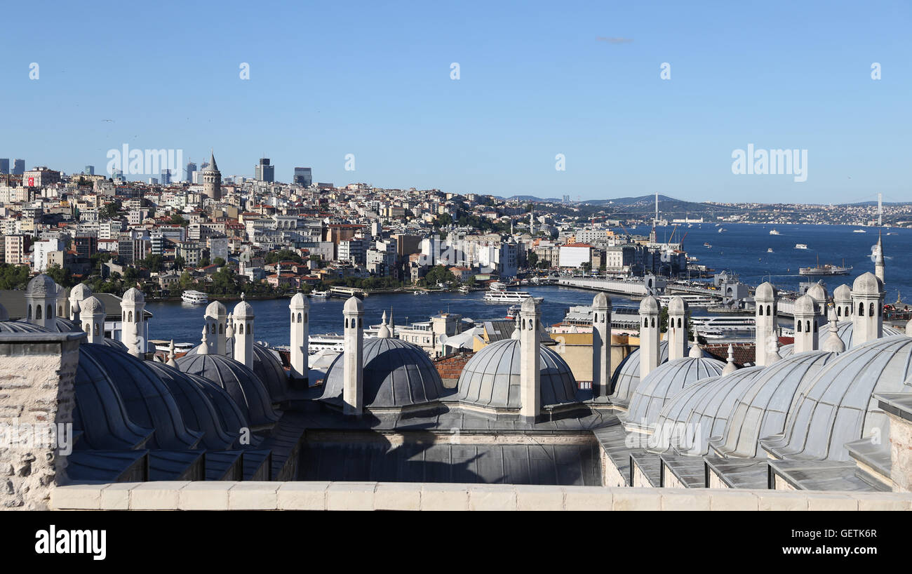 Golden Horn and Bosphorus Strait in Istanbul City, Turkey Stock Photo ...