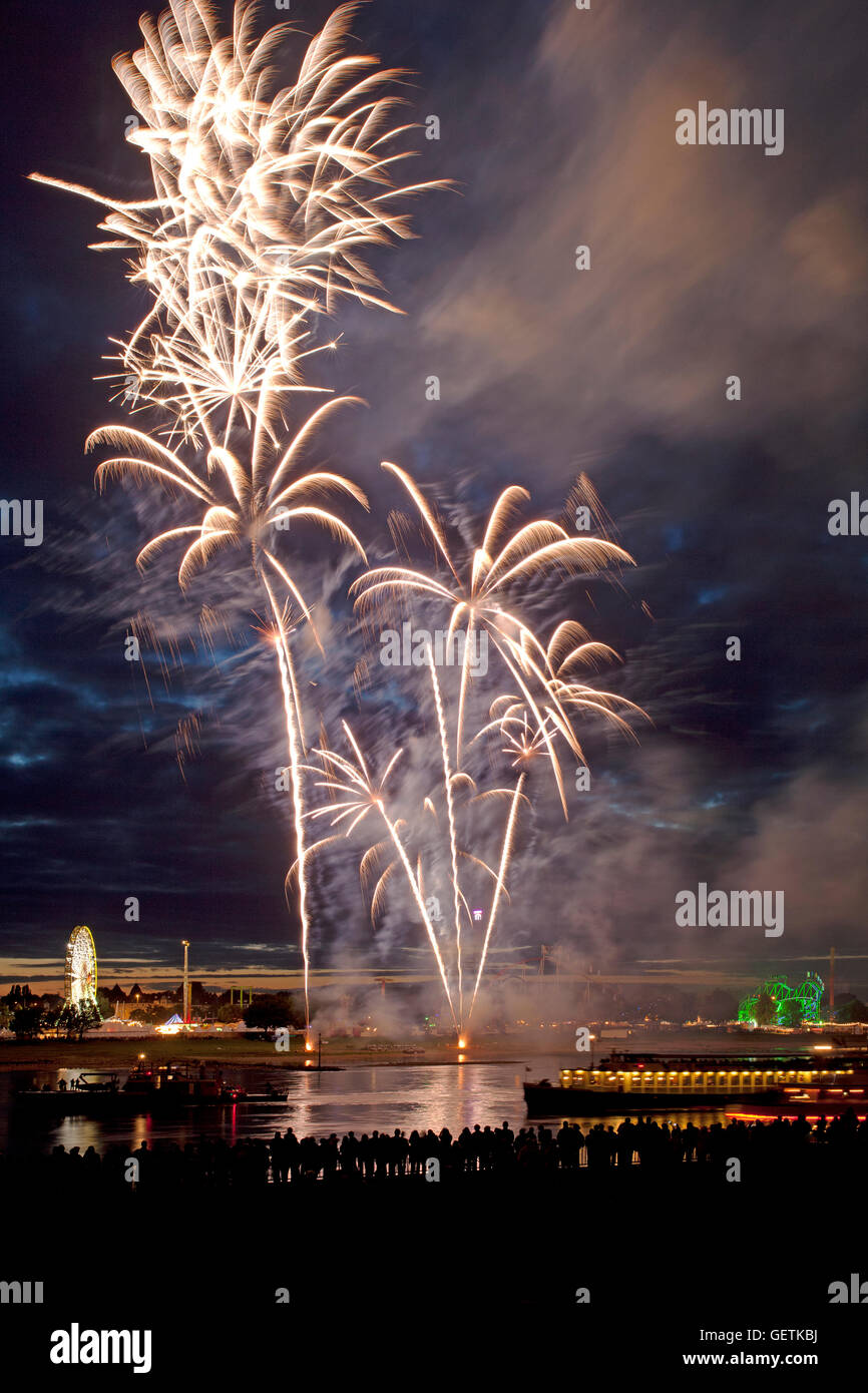 Fireworks at the fun fair over the Rhine in Dusseldorf Stock Photo - Alamy