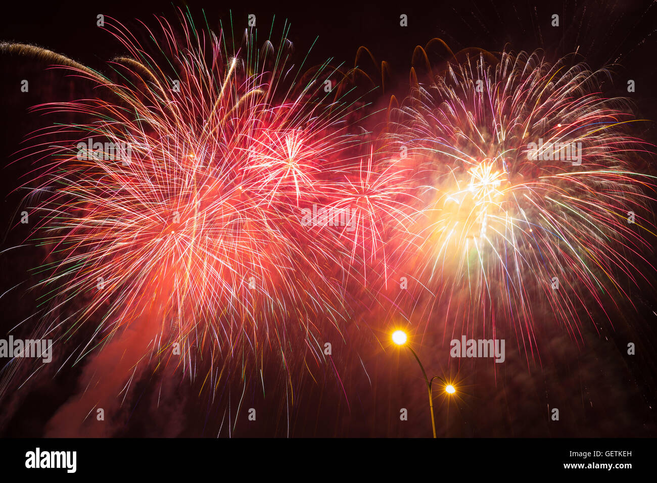 Red white sparks hi-res stock photography and images - Alamy