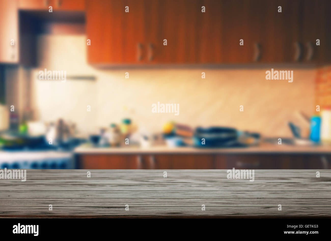 Kitchen table - background Stock Photo - Alamy