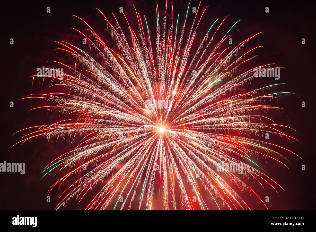 Isolated red fireworks burst Stock Photo - Alamy
