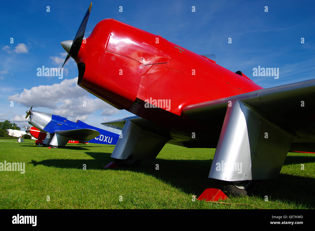 Chilton DW1 G-AESZ and G-CDXU, racing aircraft at Old Warden airfield ...