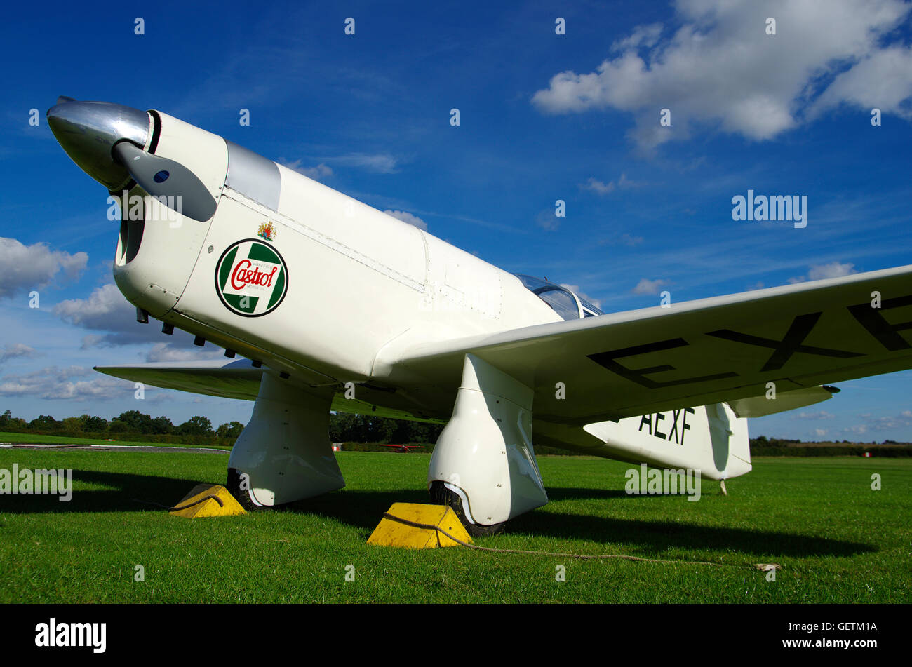 Mew Gull Racing plane G-AEXF, at Old Warden airfield, Biggleswade Stock ...