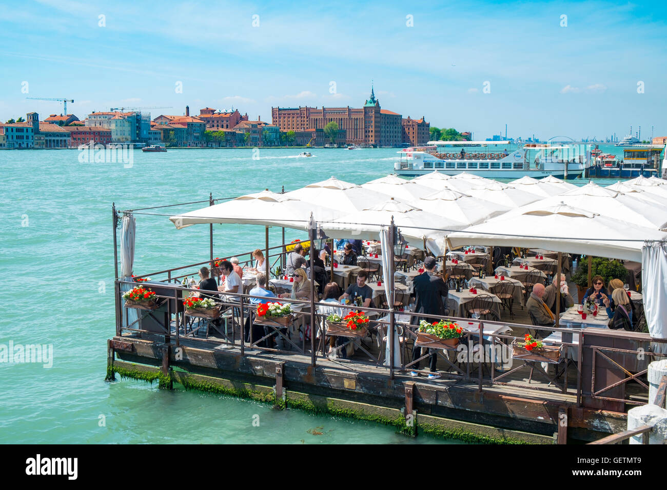 Diners on floating pontoon restaurant hi-res stock photography and ...