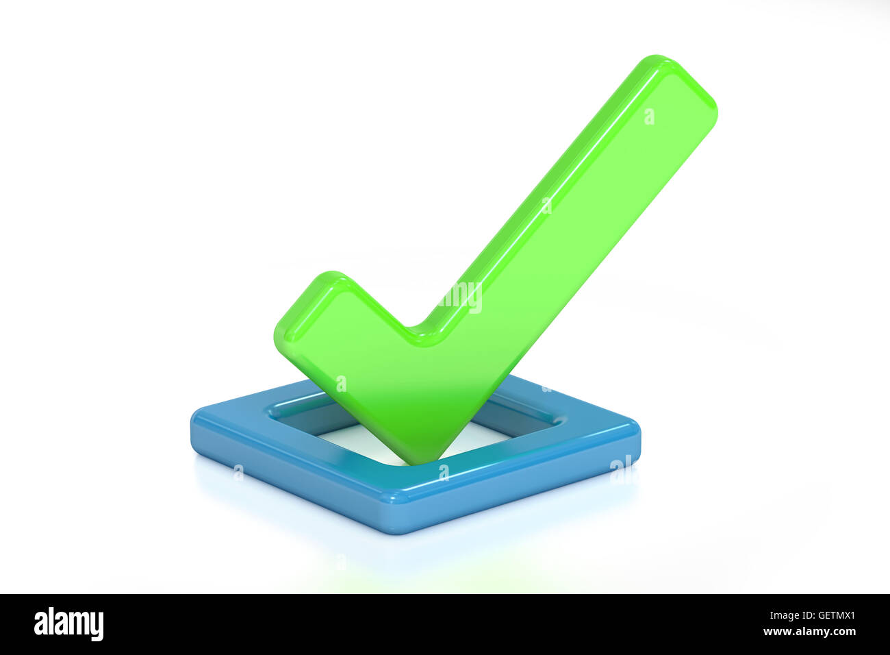 Check mark, 3D rendering isolated on white background Stock Photo - Alamy