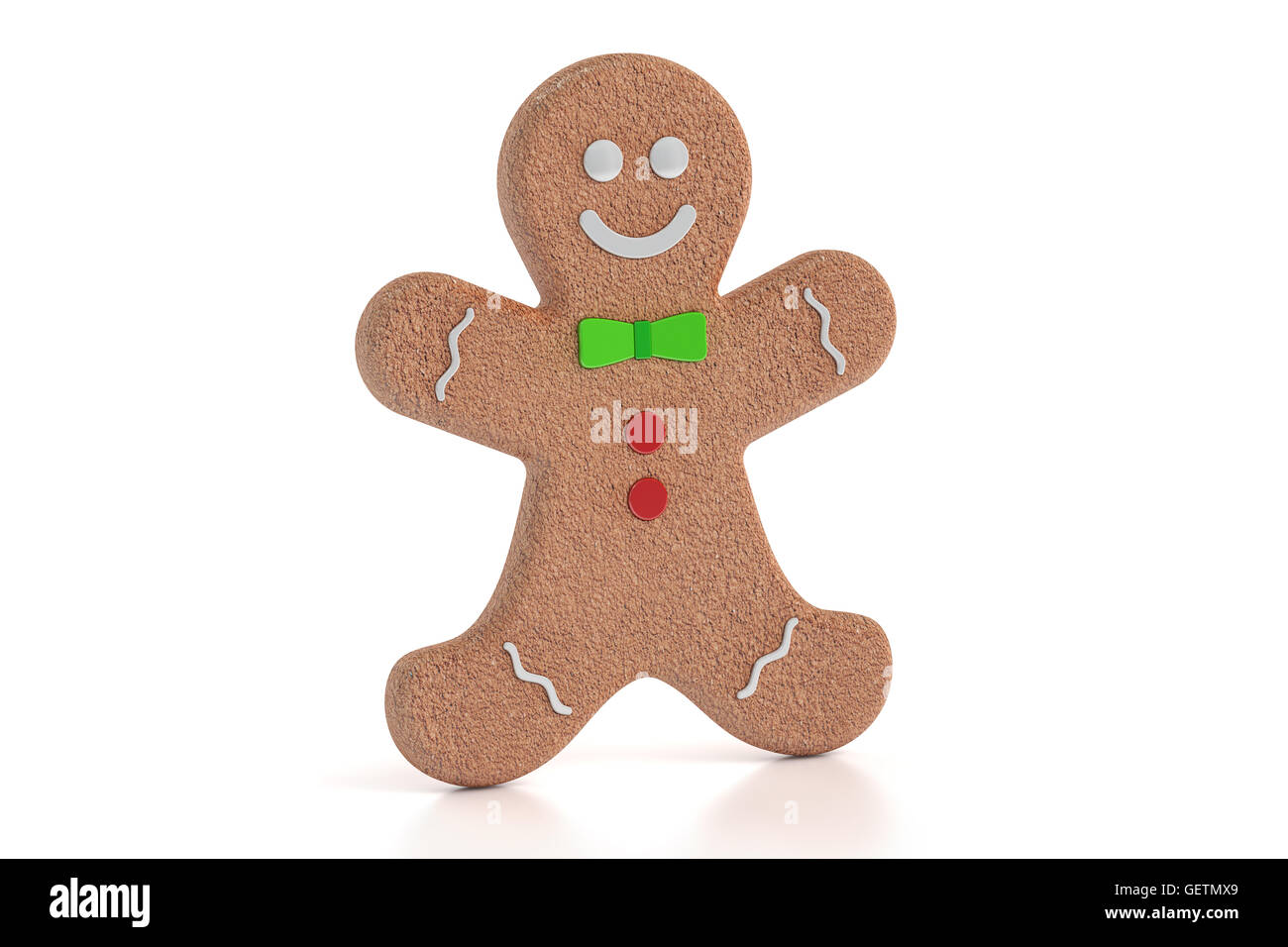 Gingerbread man, 3D rendering isolated on white background Stock Photo ...