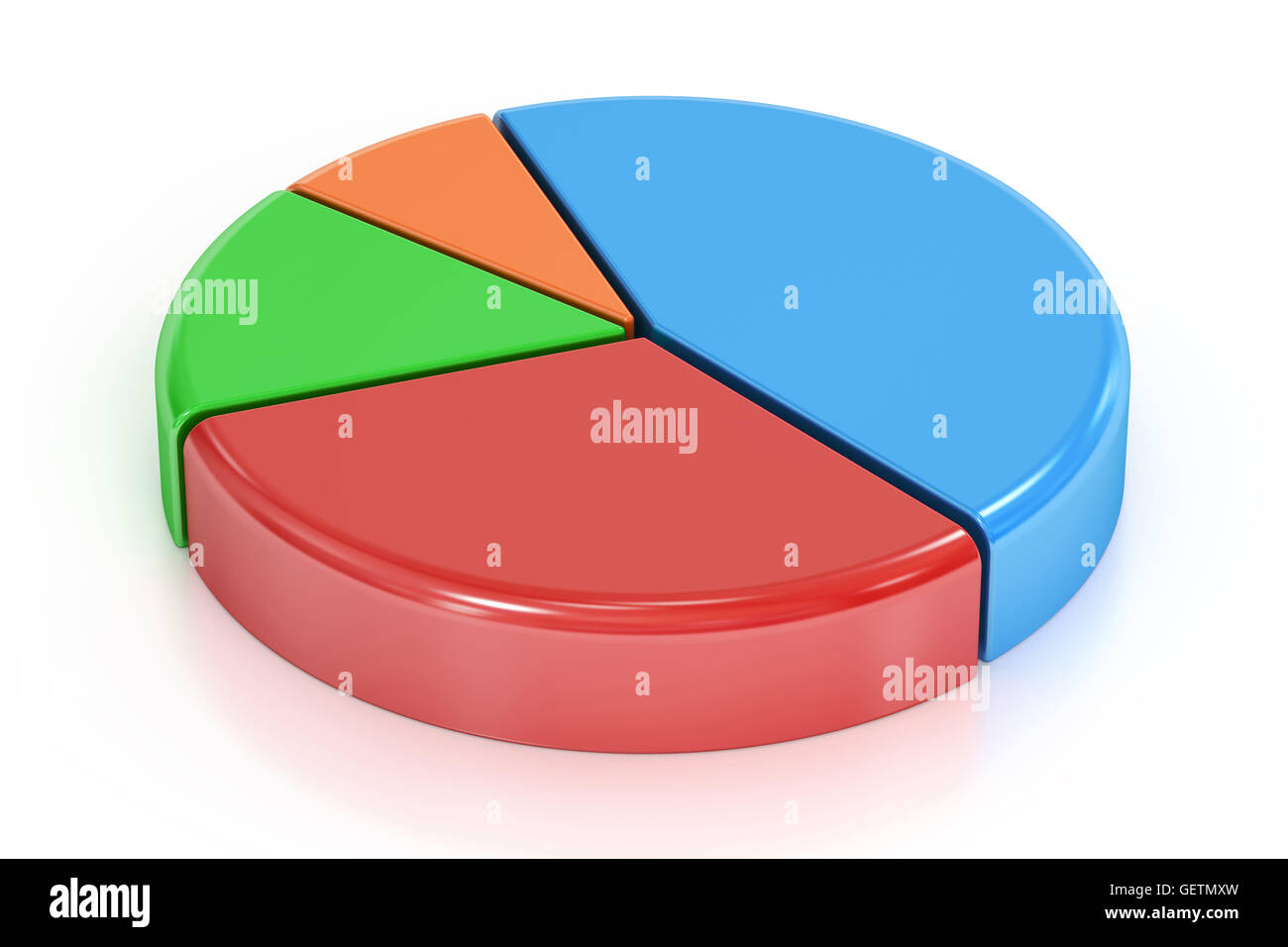 Pie chart 3D rendering isolated on white background Stock Photo - Alamy