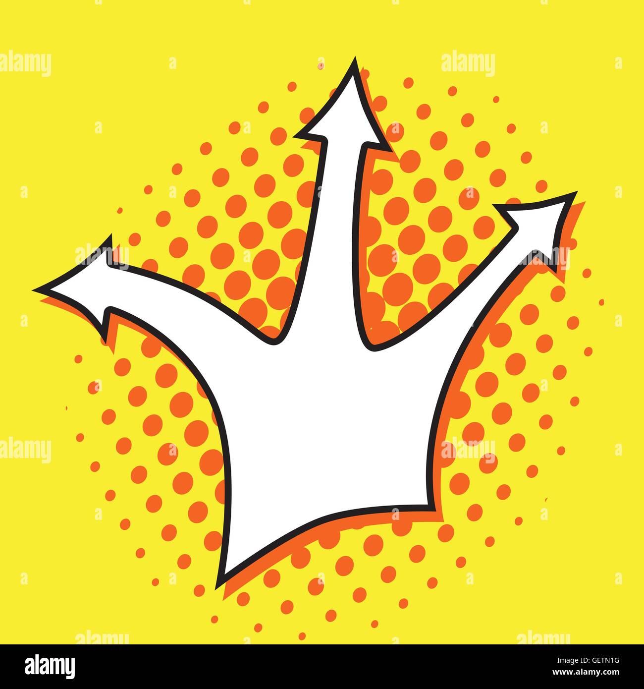 Pop art arrow on yellow background Stock Vector Image & Art - Alamy