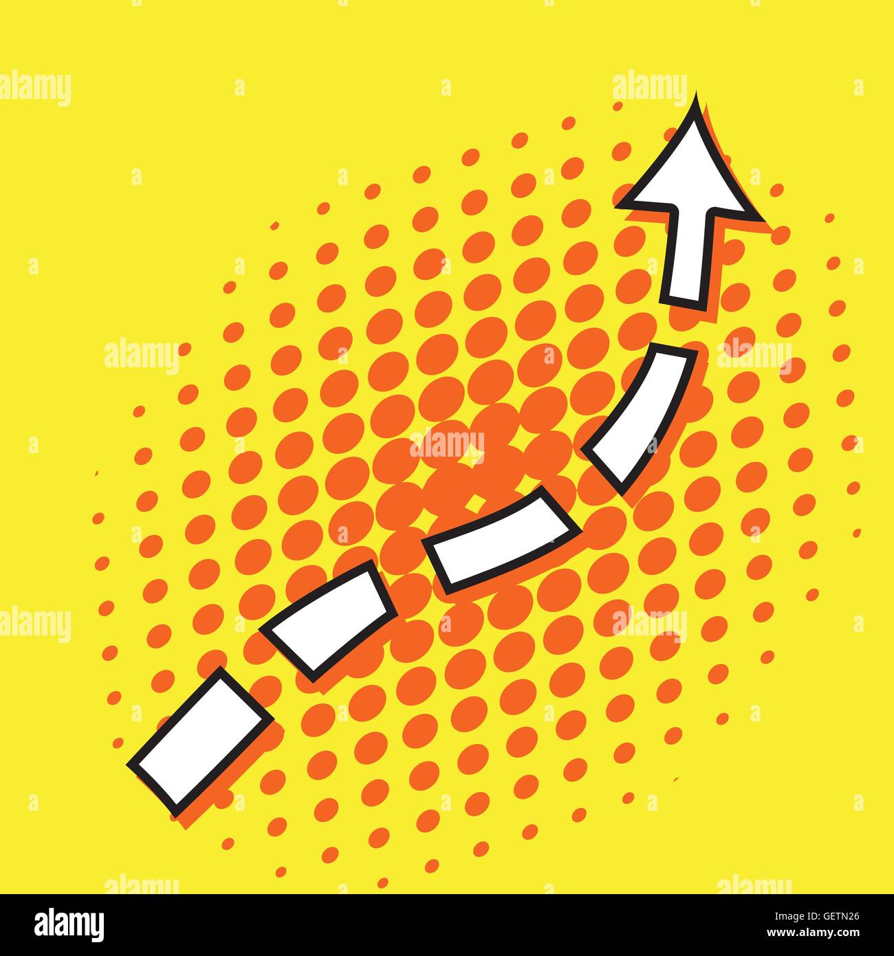 Pop art arrow on yellow background Stock Vector Image & Art - Alamy