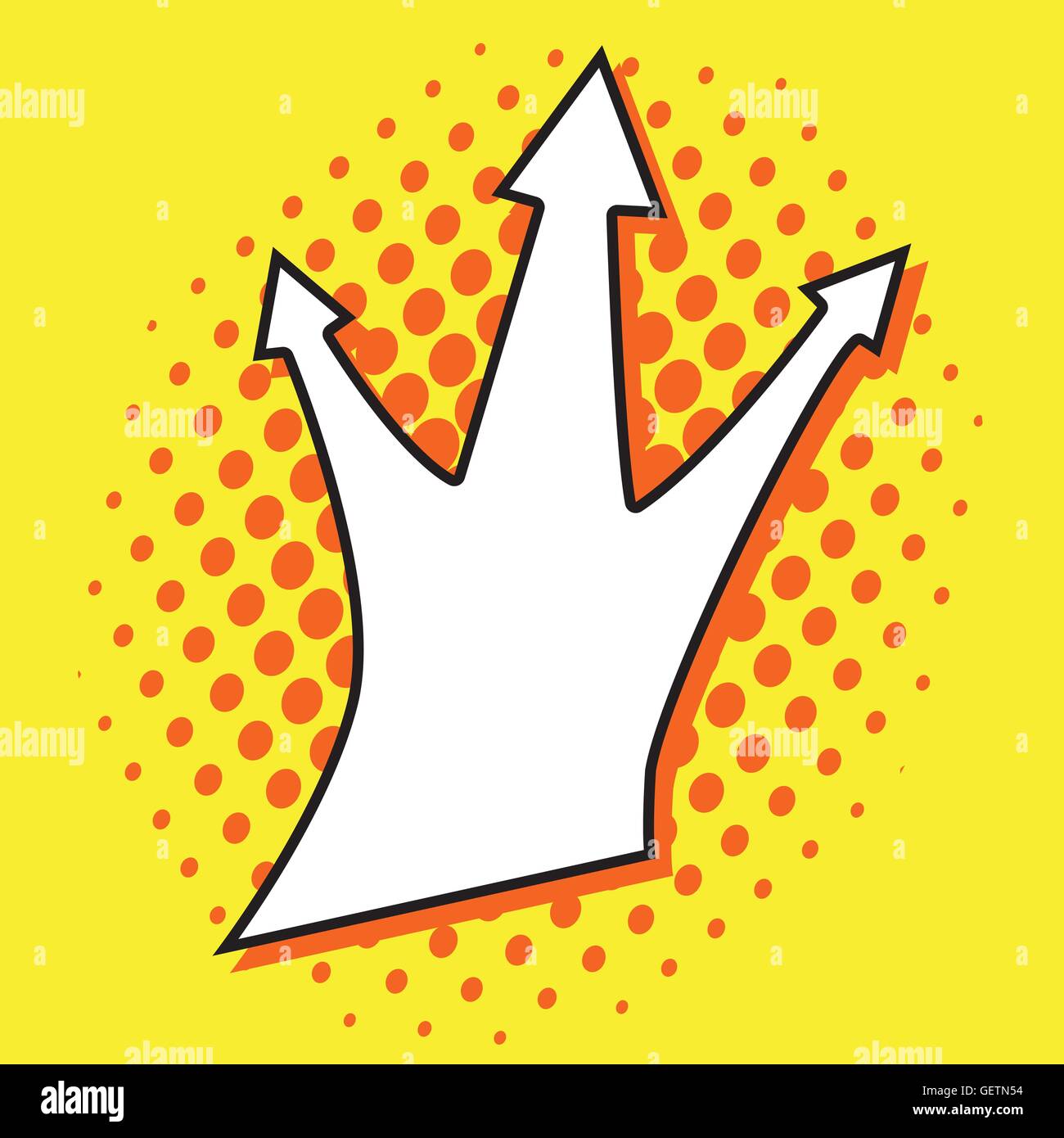 Pop art arrow on yellow background Stock Vector Image & Art - Alamy