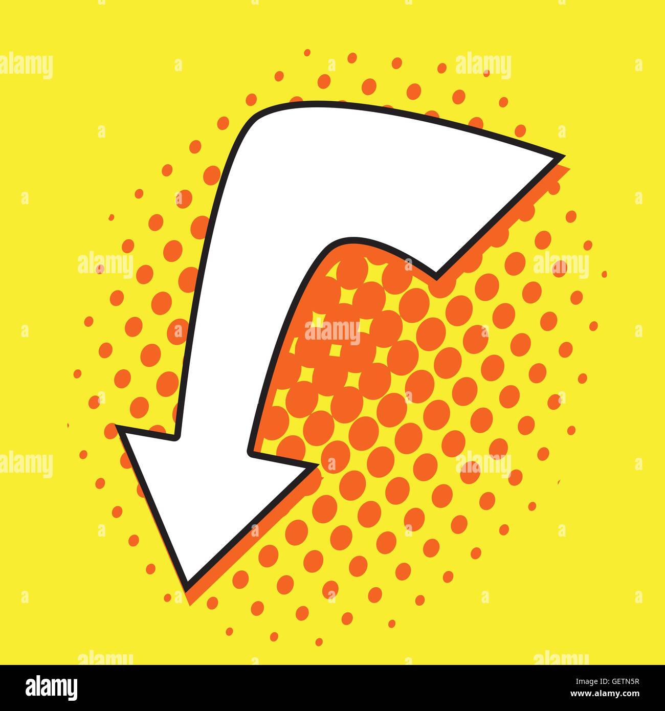 Pop art arrow on yellow background Stock Vector Image & Art - Alamy