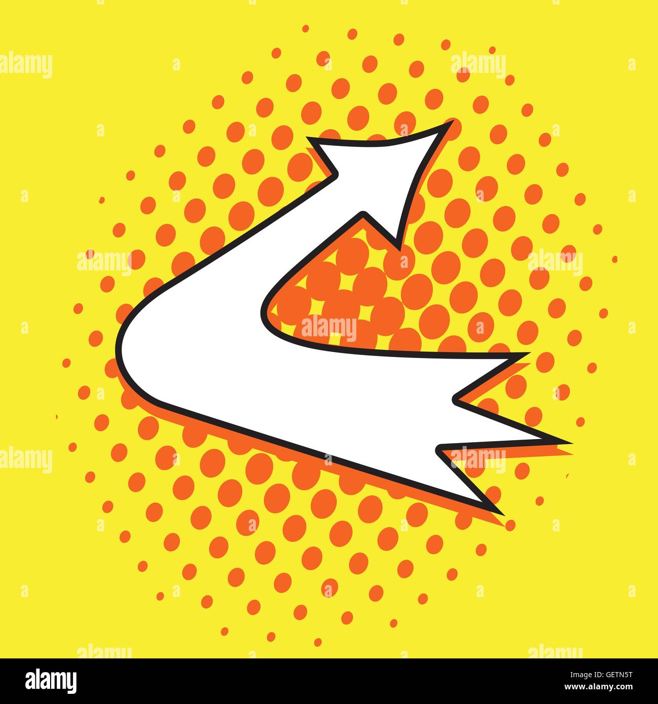Pop art arrow on yellow background Stock Vector Image & Art - Alamy