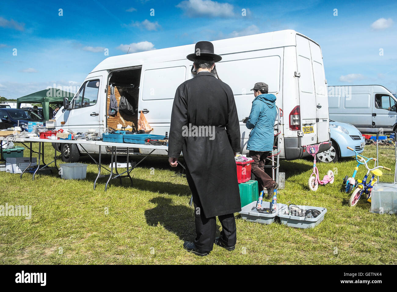 An Orthodox Jew at a boot sale in Essex Stock Photo - Alamy