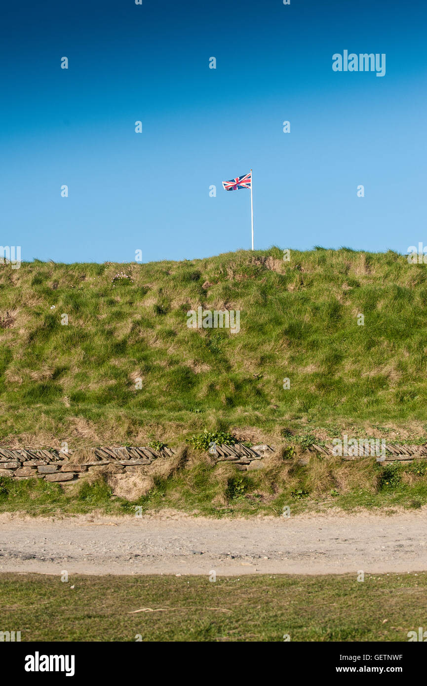 A union flag flying from a flagpole Stock Photo - Alamy