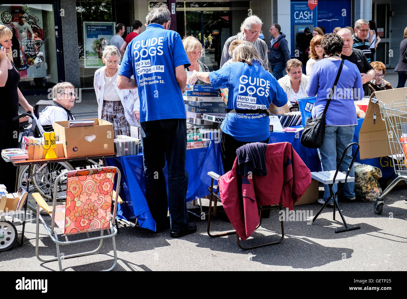 Volunteers raising funds for Guide Dogs for the Blind Stock Photo - Alamy