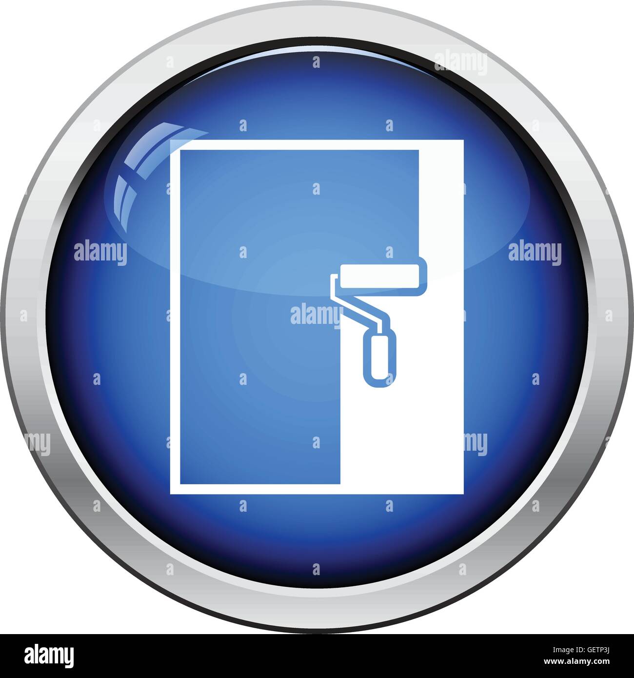 Wall painting icon. Glossy button design. Vector illustration Stock ...