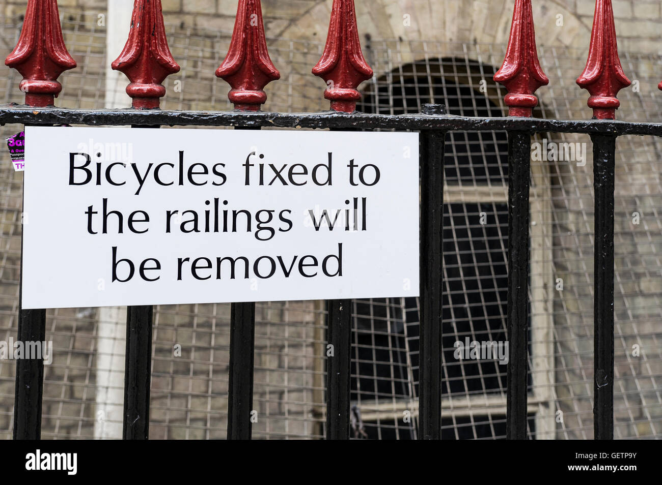 Warning sign bicycles will removed hi-res stock photography and images ...